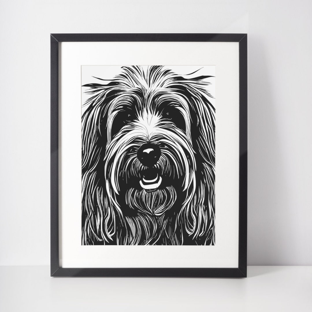 Cockapoo Dog Print Wall Art Happy Long Eared Cockapoo Graphic Drawing ...