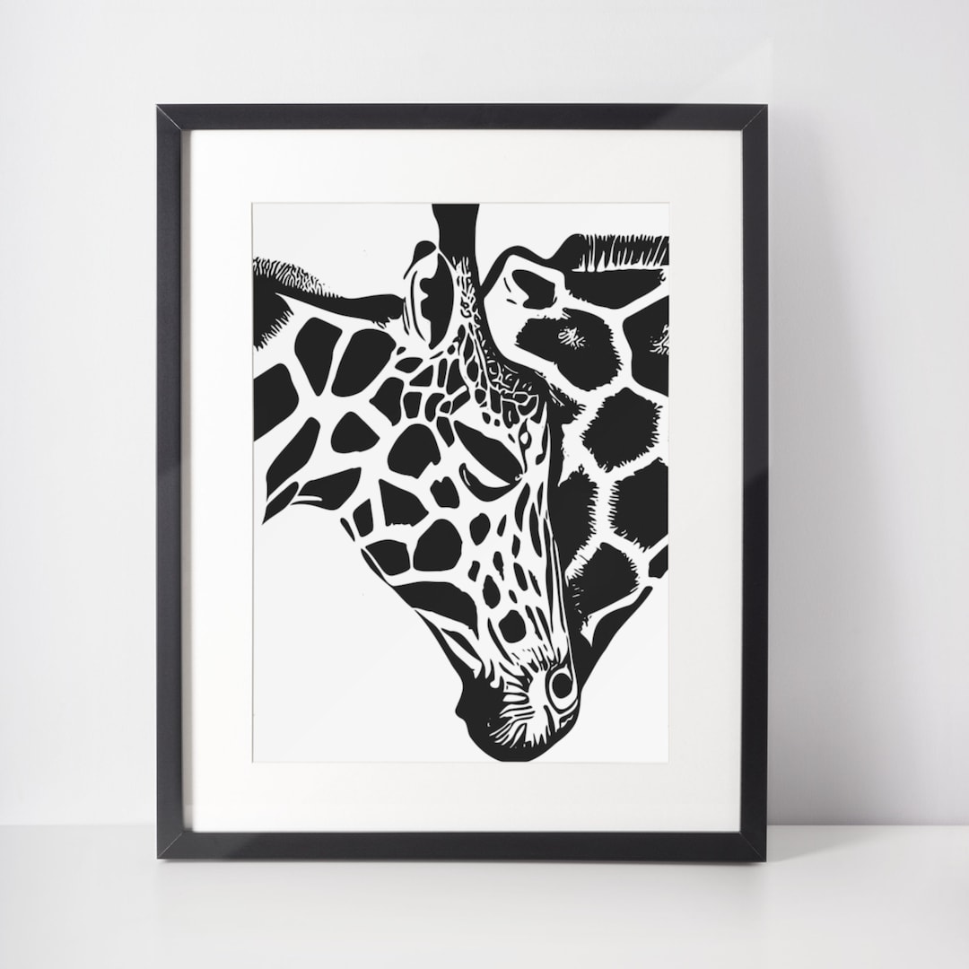 Giraffe Print | Wall Art - Giraffe Graphic Drawing | Cute Giraffe ...