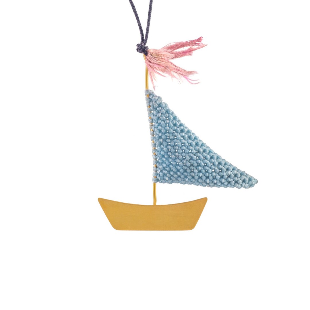 Handmade Sailboat Macrame Necklace Nautical Summer Jewelry for Boat ...