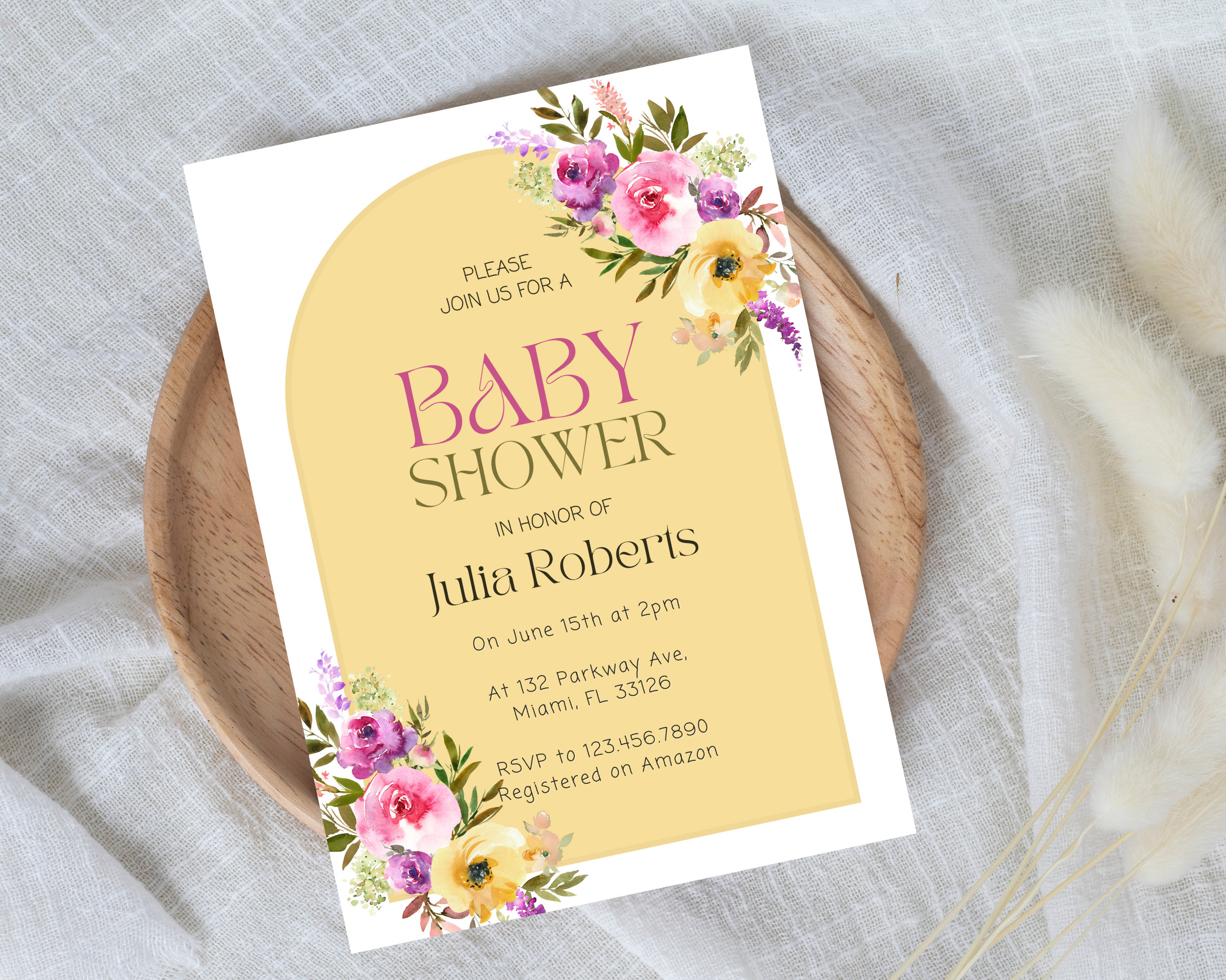 Spring Baby Shower Invitation, Spring Floral Baby Shower Invite ...