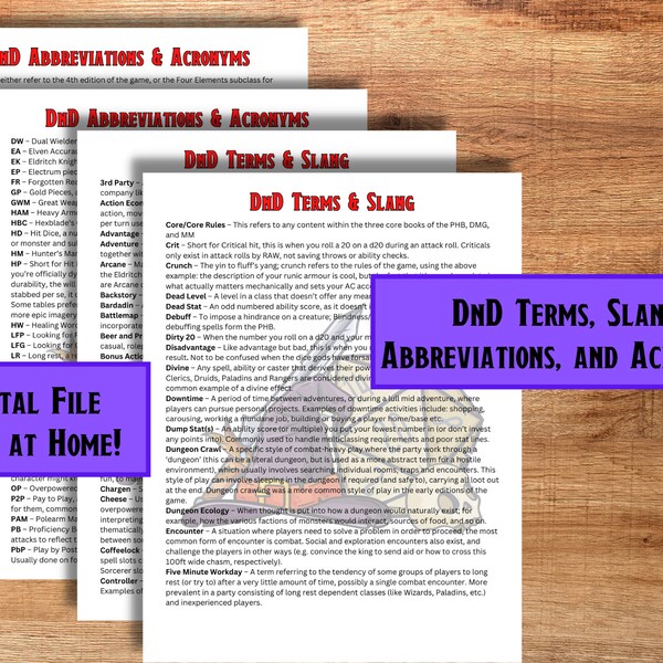 Printable Dnd Guide - Etsy