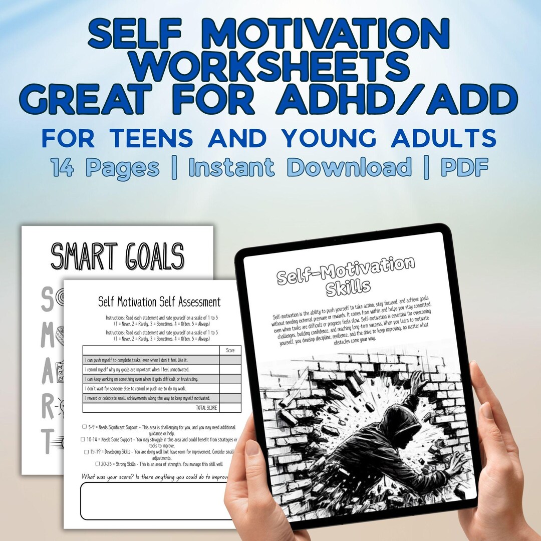 Motivation and Goals Worksheet | Printable Goal-setting Template ...