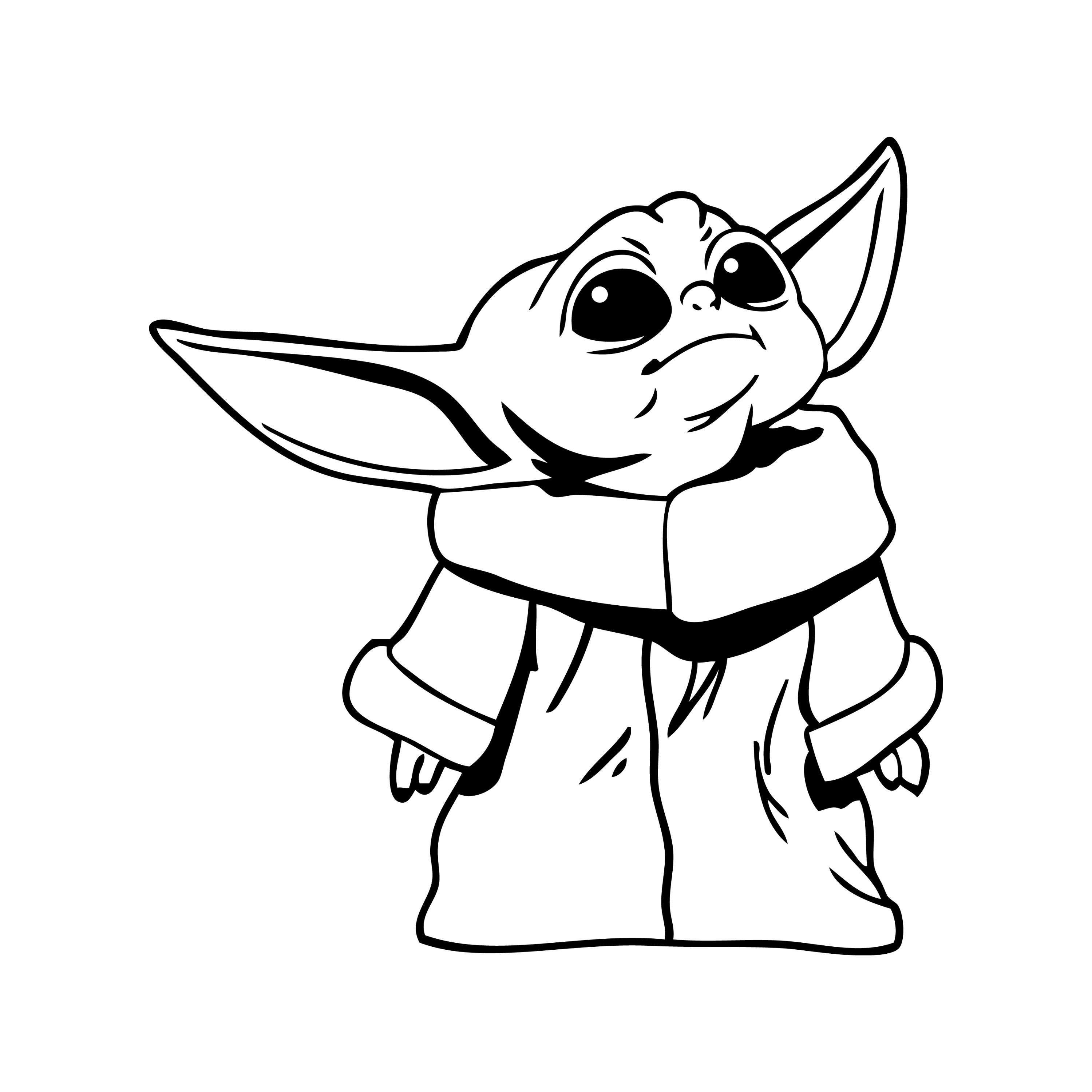 INSTANT DOWNLOAD Cute Colored Baby Yoda Vector Sticker Clipart Design ...