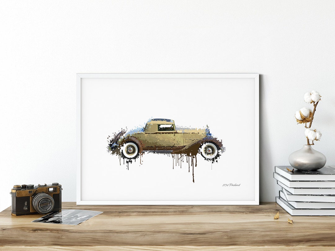 1934 Packard, Classic Car, Retro Car, Antique Car, Wall Art Decor, Home ...