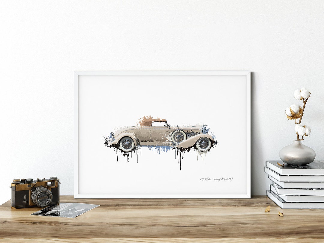 1933 Duesenberg Model J, Classic Car, Retro Car, Antique Car, Wall Art ...