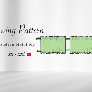Bikini Top Sewing Pattern Bandeau Top Seamless and Reversible PDF Sizes ...