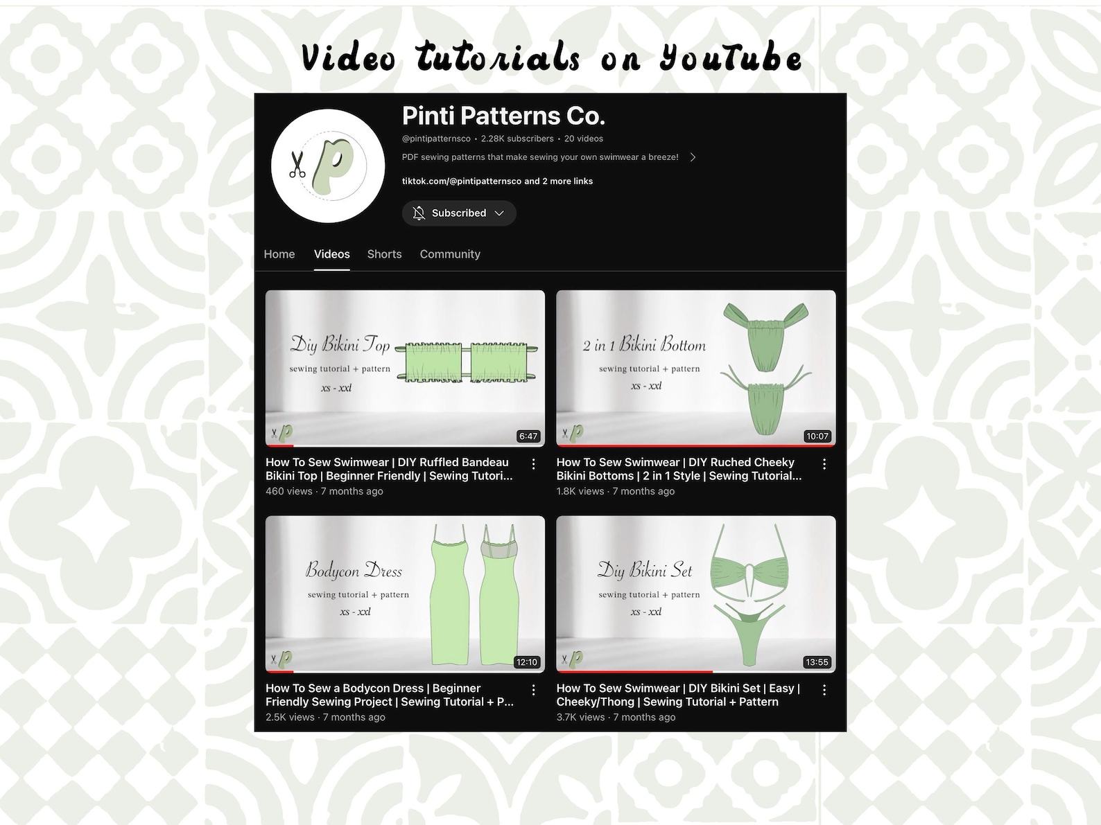 Bikini Bottom Sewing Pattern | High Rise | Cheeky/thong Coverage ...