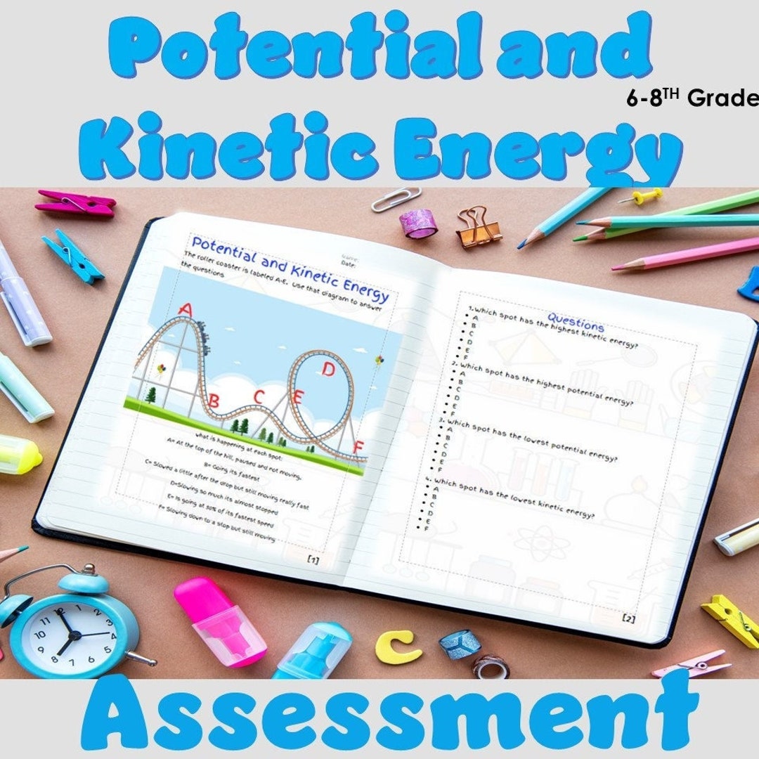 Potential and Kinetic Energy Assessment And/or Worksheet - Etsy