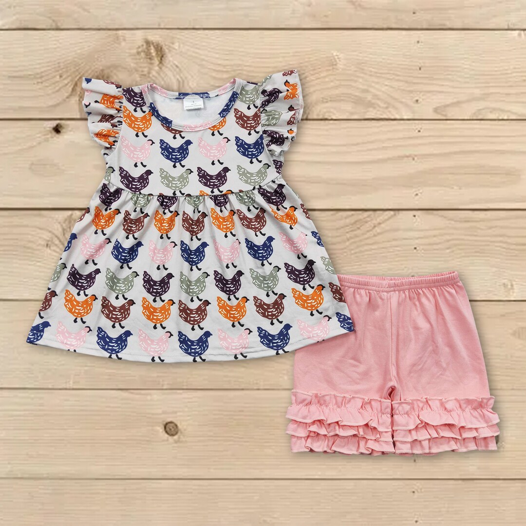 Baby Girls Chicken Outfit Girls Farm Animal Clothes Toddle - Etsy