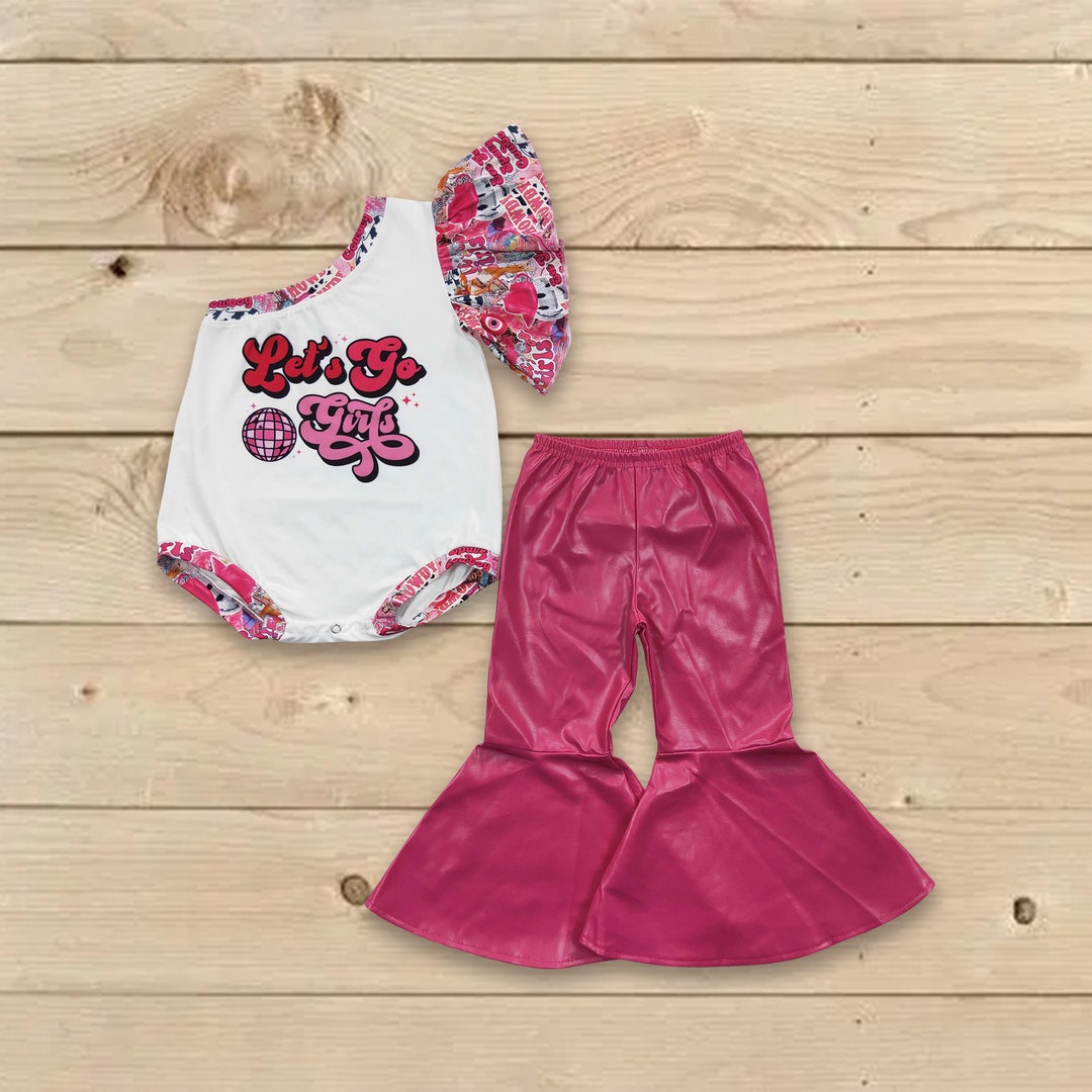Lets Go Girls Outfit, Toddle Girls Western Onesies Set, Baby Rodeo ...