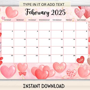 EDITABLE 2025 Calendar Bundle, Fillable Calendar, Cute Printable ...