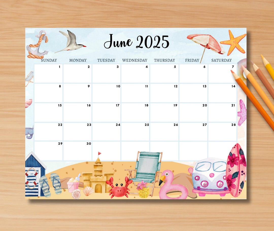 EDITABLE June 2025 Calendar, Printable Fillable Planner for Home ...