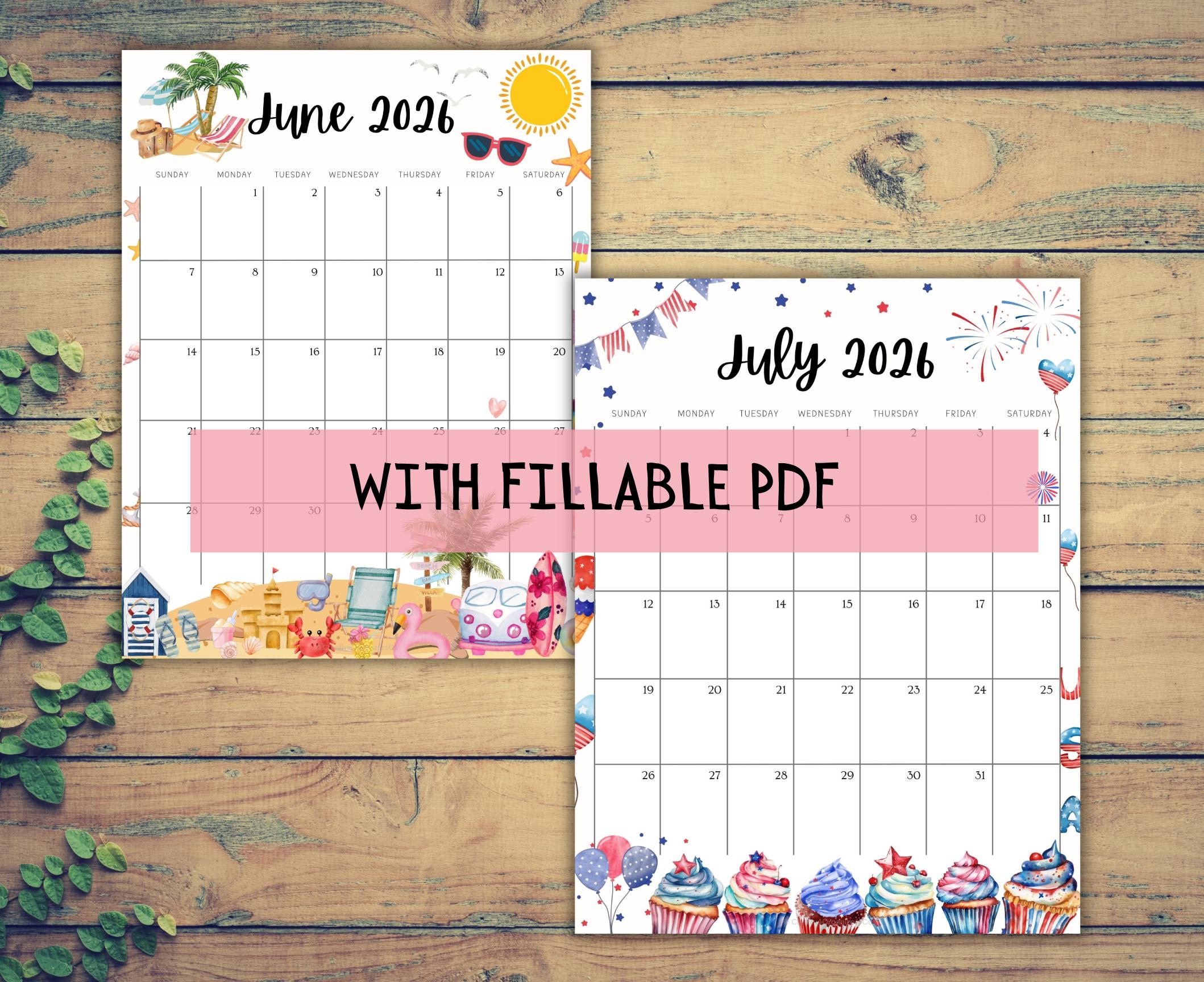 Editable School Year Calendar 2025-2026 Printable 2025- 2026 Calendar ...
