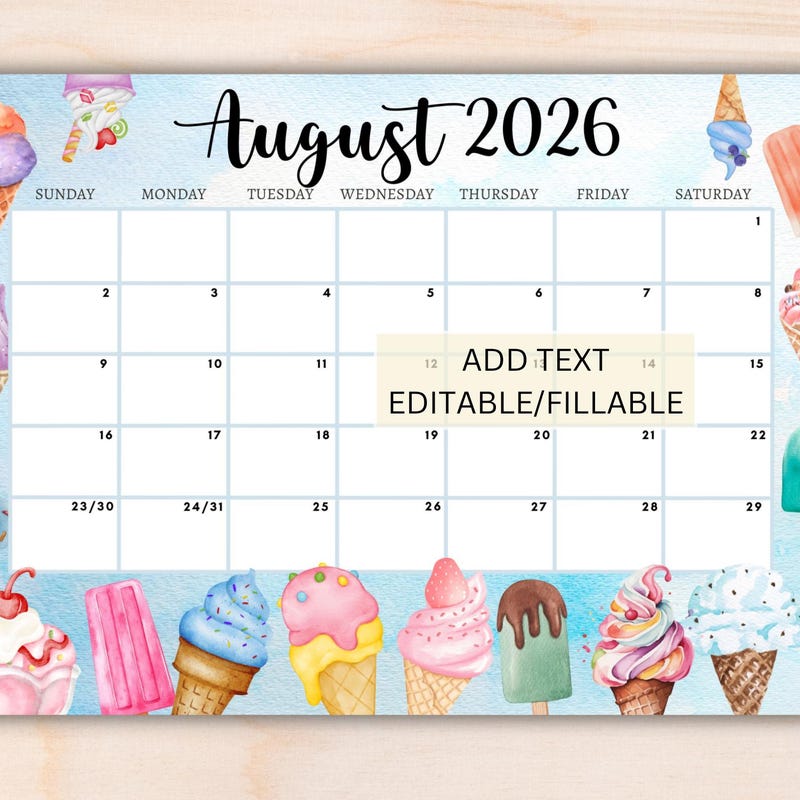 Ice Cream Calendars - Etsy
