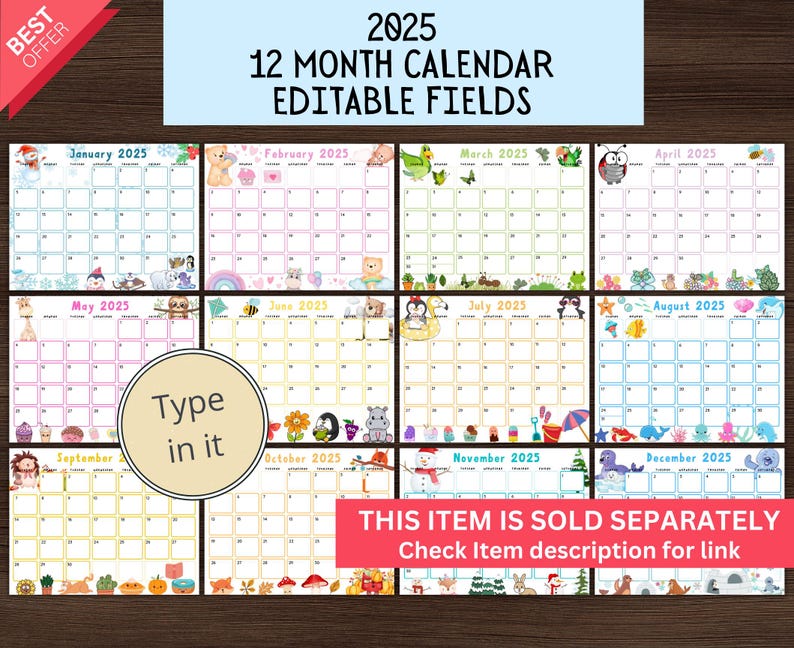 Editable School Year Calendar 2025-2026 School Calendar, Printable 2025 ...