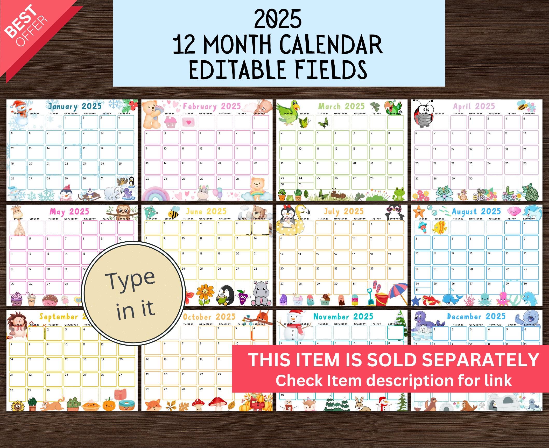 Editable School Year Calendar 2025-2026 School Calendar, Printable 2025 ...