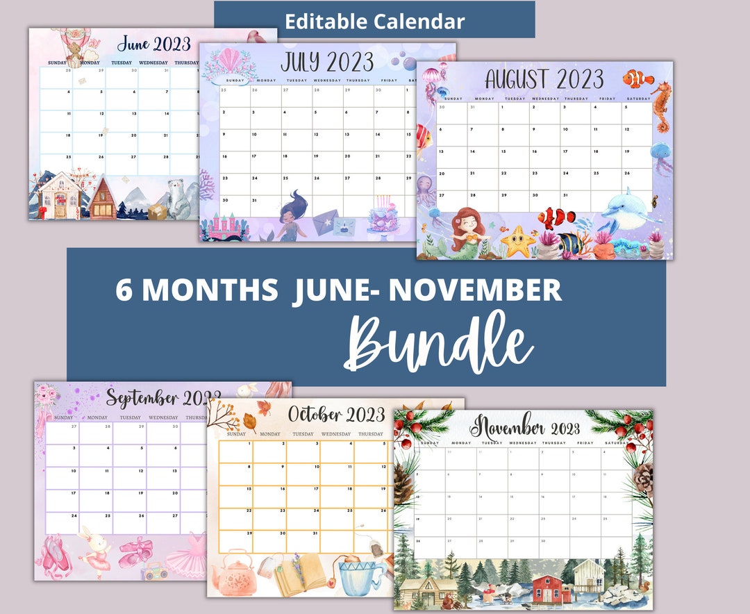EDITABLE 2023 Bundle PACK July August Summer Fillable - Etsy