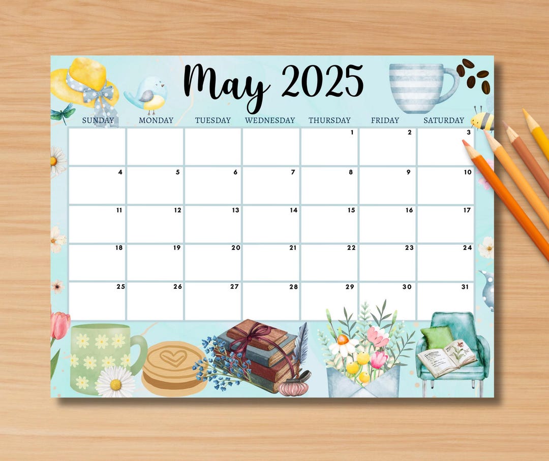 EDITABLE May 2025 Calendar, Printable Fillable Monthly Planner May ...