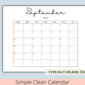 2025- 2026 Editable Printable Calendars | 2025 2026 Minimalist Calendar ...