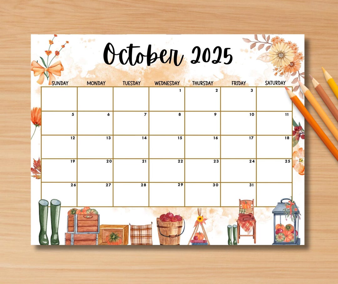 EDITABLE October 2025 Calendar,printable Fillable Monthly Planner Cute ...