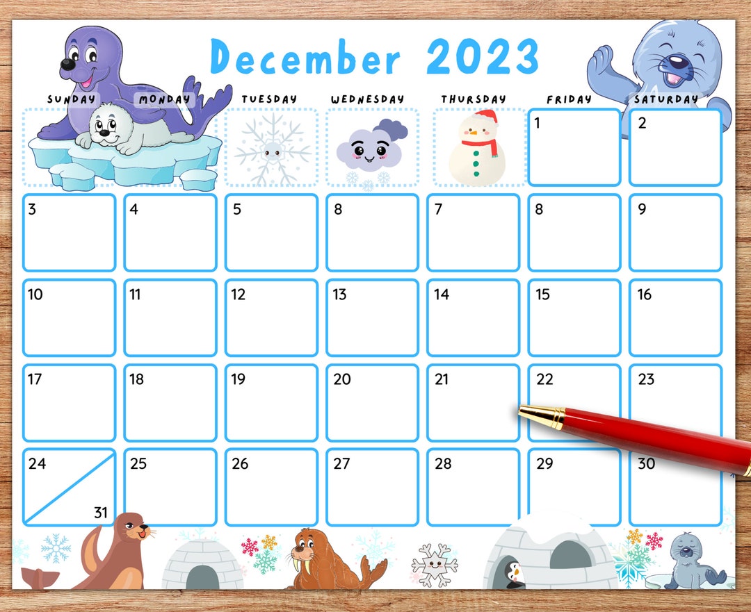 EDITABLE December 2023 Calendar, Cute Printable Fillable Planner for ...