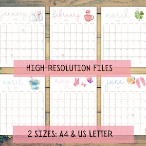 2025 EDITABLE Printable Watercolor Calendar,printable Fillable Monthly ...