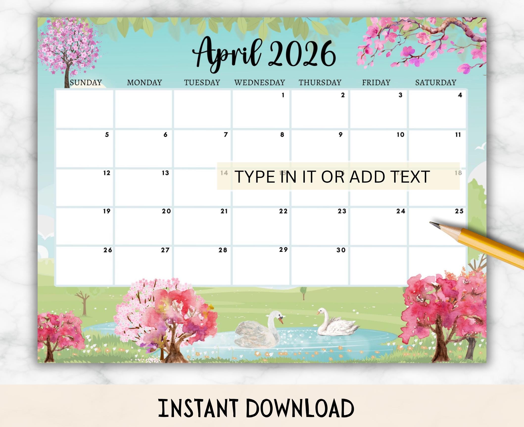 EDITABLE Monthly Calendar 2026 Bundle, Printable Fillable Monthly ...