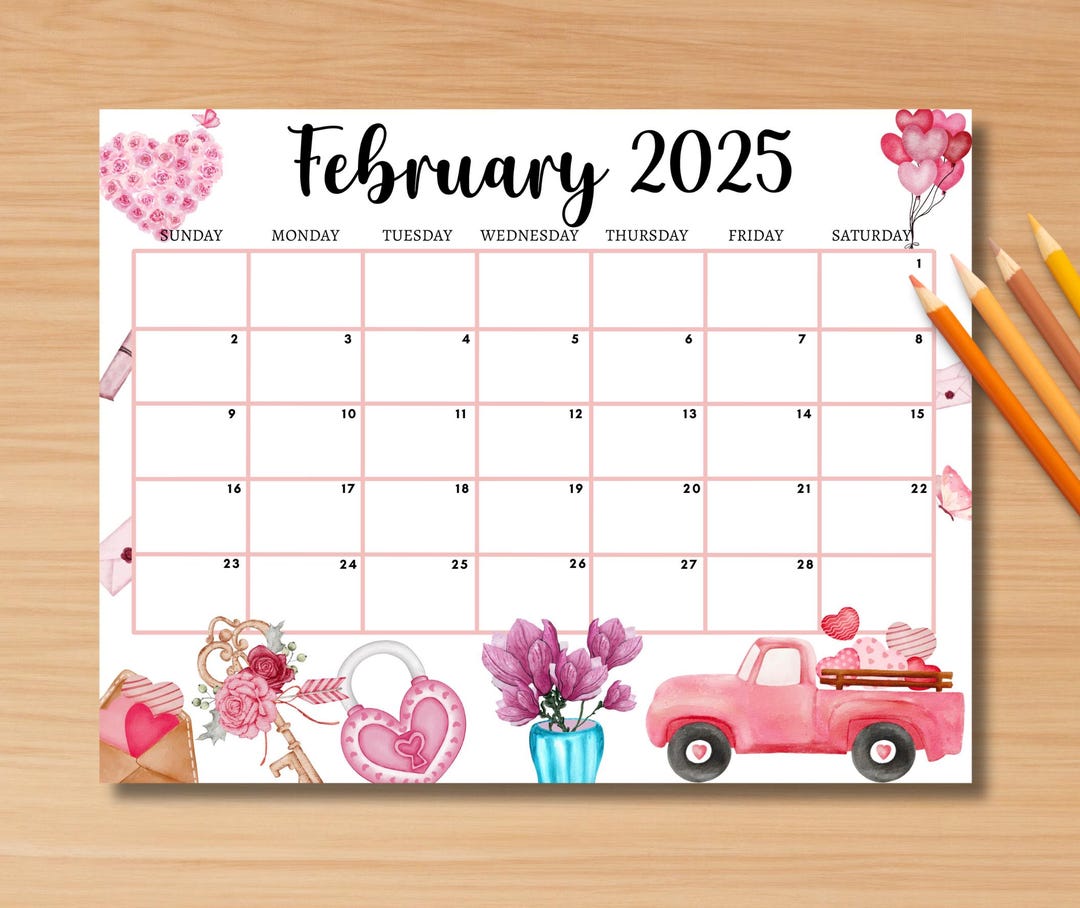 EDITABLE February 2025 Calendar, Fillable Monthly Planner for February ...