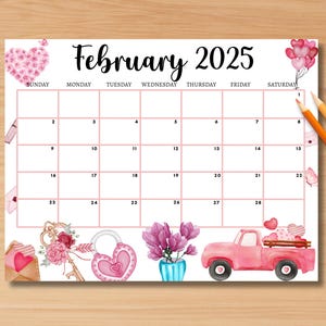 EDITABLE February 2025 Calendar, Fillable Monthly Planner for February ...