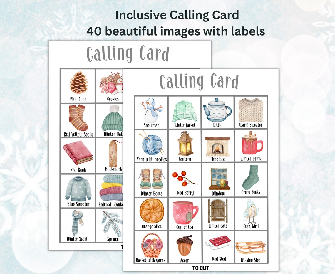 PRINTABLE December Bingo Game With 50 Unique Bingo Cards - Etsy