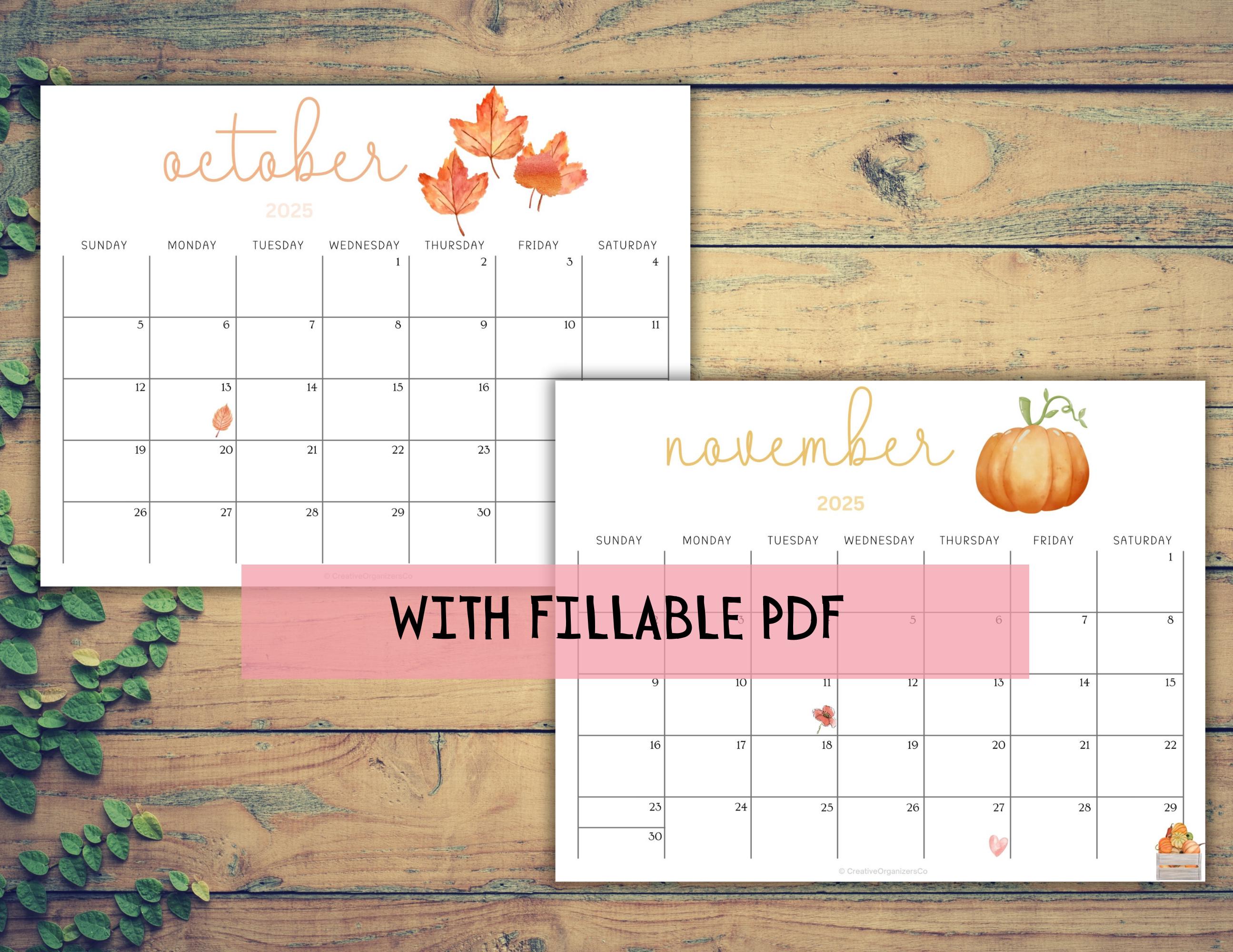 2025 EDITABLE Printable Watercolor Calendar,printable Fillable Monthly ...