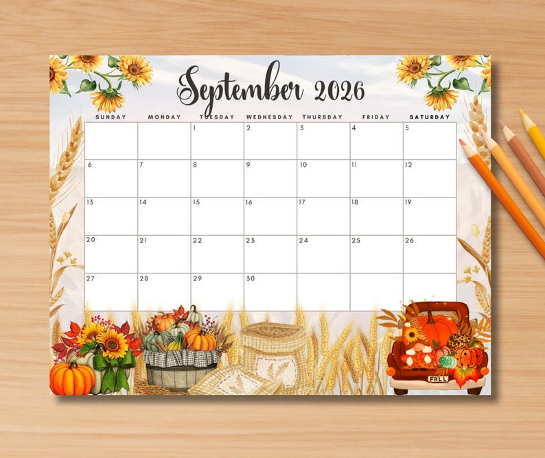 EDITABLE September 2026 Calendar, Printable Monthly Calendar for ...