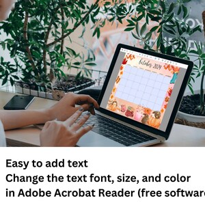 EDITABLE October 2024 Calendar, Printable Monthly Calendar for October ...