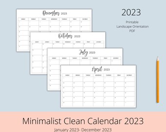 2023 Minimalist Printable Calendar Editable PDF Desk - Etsy