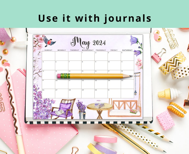 EDITABLE Monthly Calendar 2024 Bundle, Whole Year 2024 Calendar ...