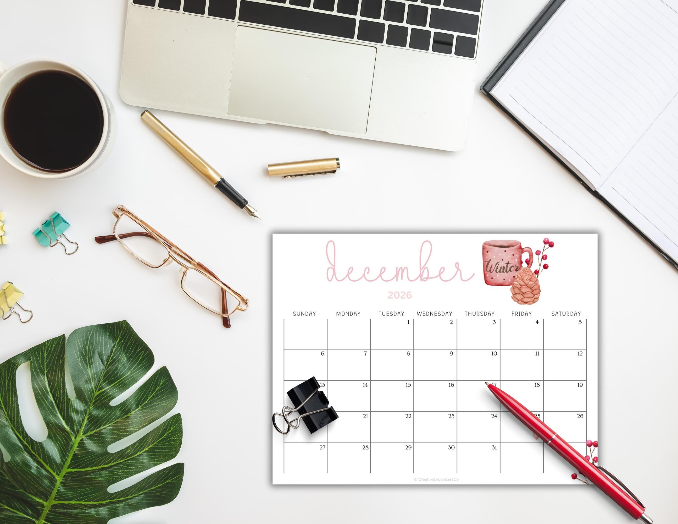 2026 EDITABLE Printable Watercolor Calendar,printable Fillable Monthly ...