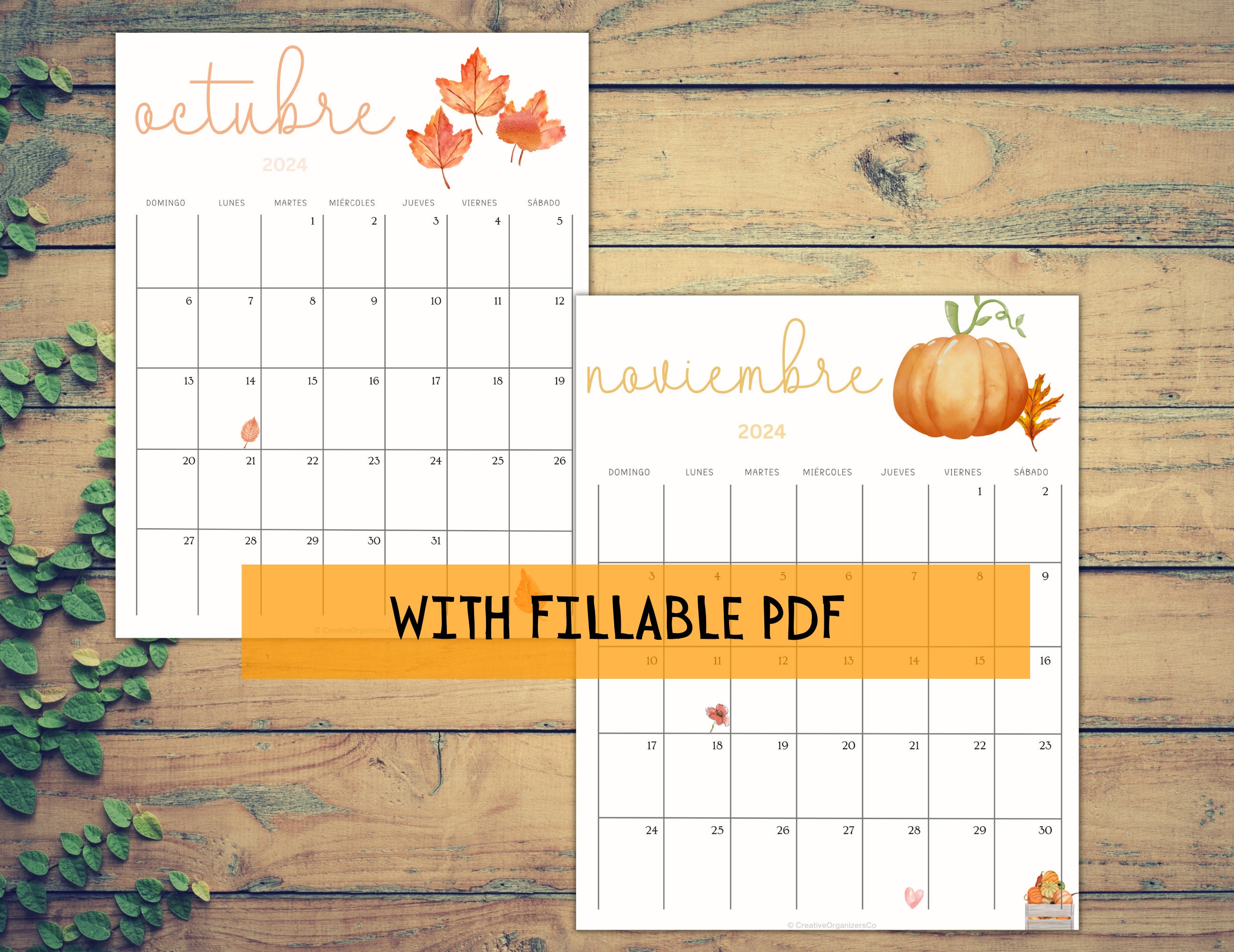 Spanish 2024 EDITABLE Printable Calendar 2024 Calendario En Español ...