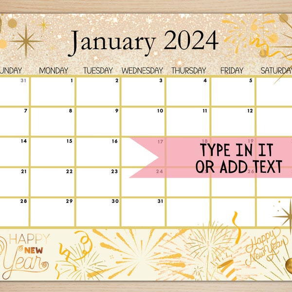 January 2024 Calendar - Etsy