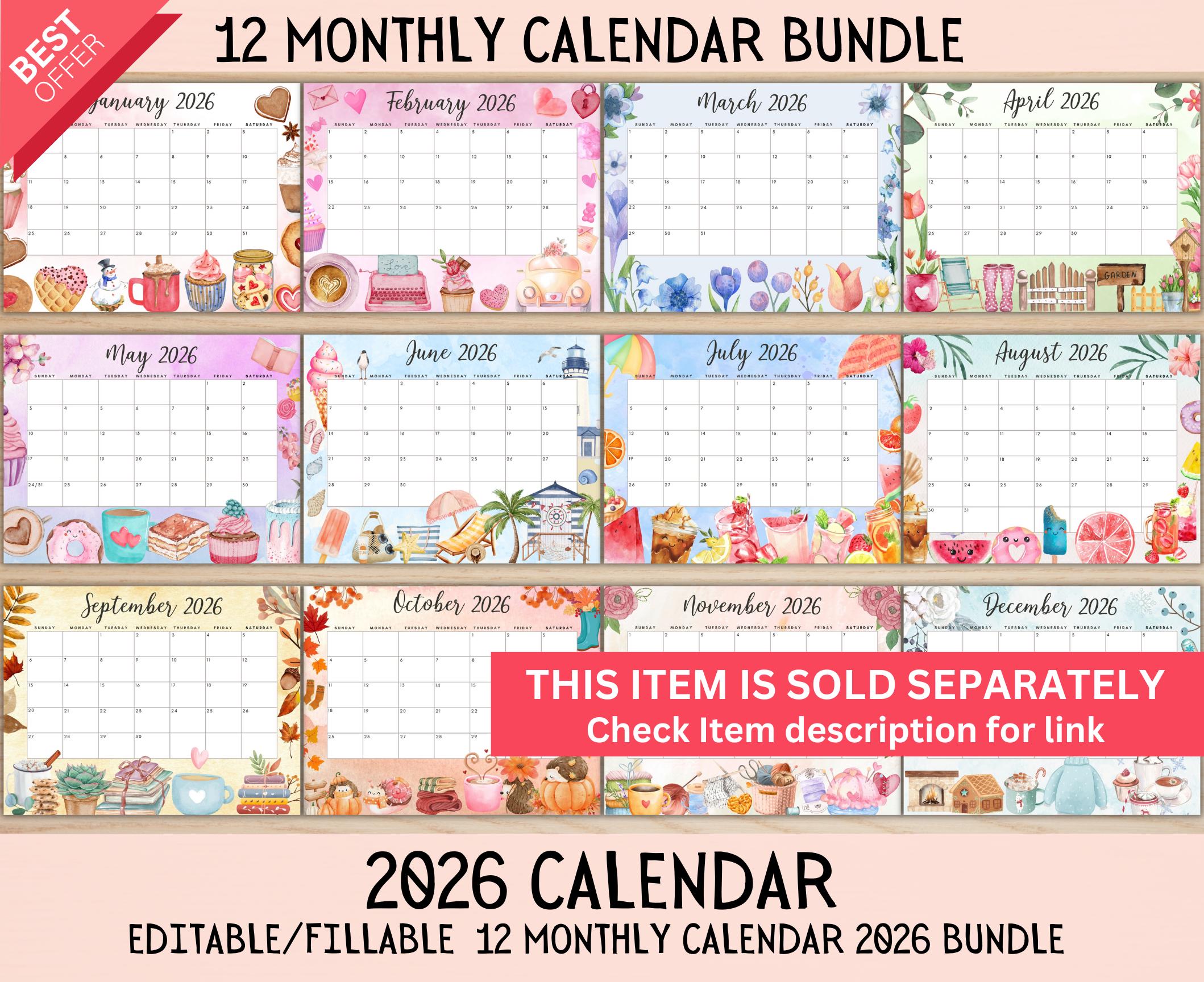 EDITABLE July 2026 Calendar, Monthly Planner Printable PDF, Classroom ...