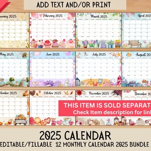 EDITABLE February 2025 Calendar, Fillable Monthly Planner for February ...