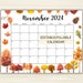 EDITABLE November 2024 Calendar, Printable Fillable Monthly Calendar W ...