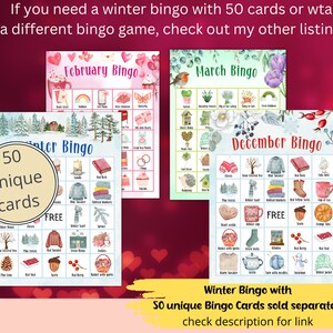 PRINTABLE Winter Bingo Game, Bingo Game, Bingo Games, Bingo Activities ...