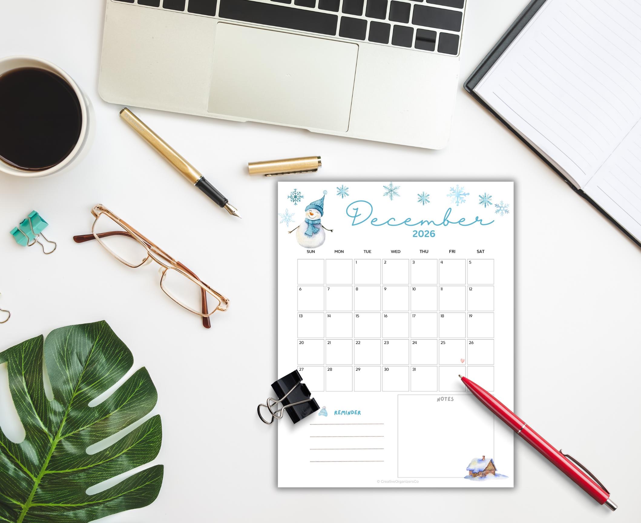 2026 EDITABLE Printable Watercolor Calendar,printable Fillable Monthly ...