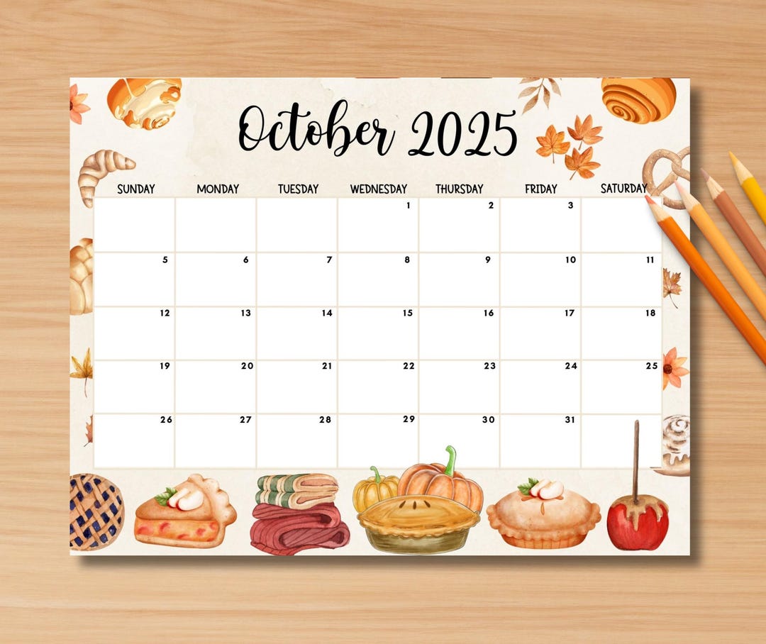 EDITABLE October 2025 Calendar, Printable Monthly Calendar for October ...