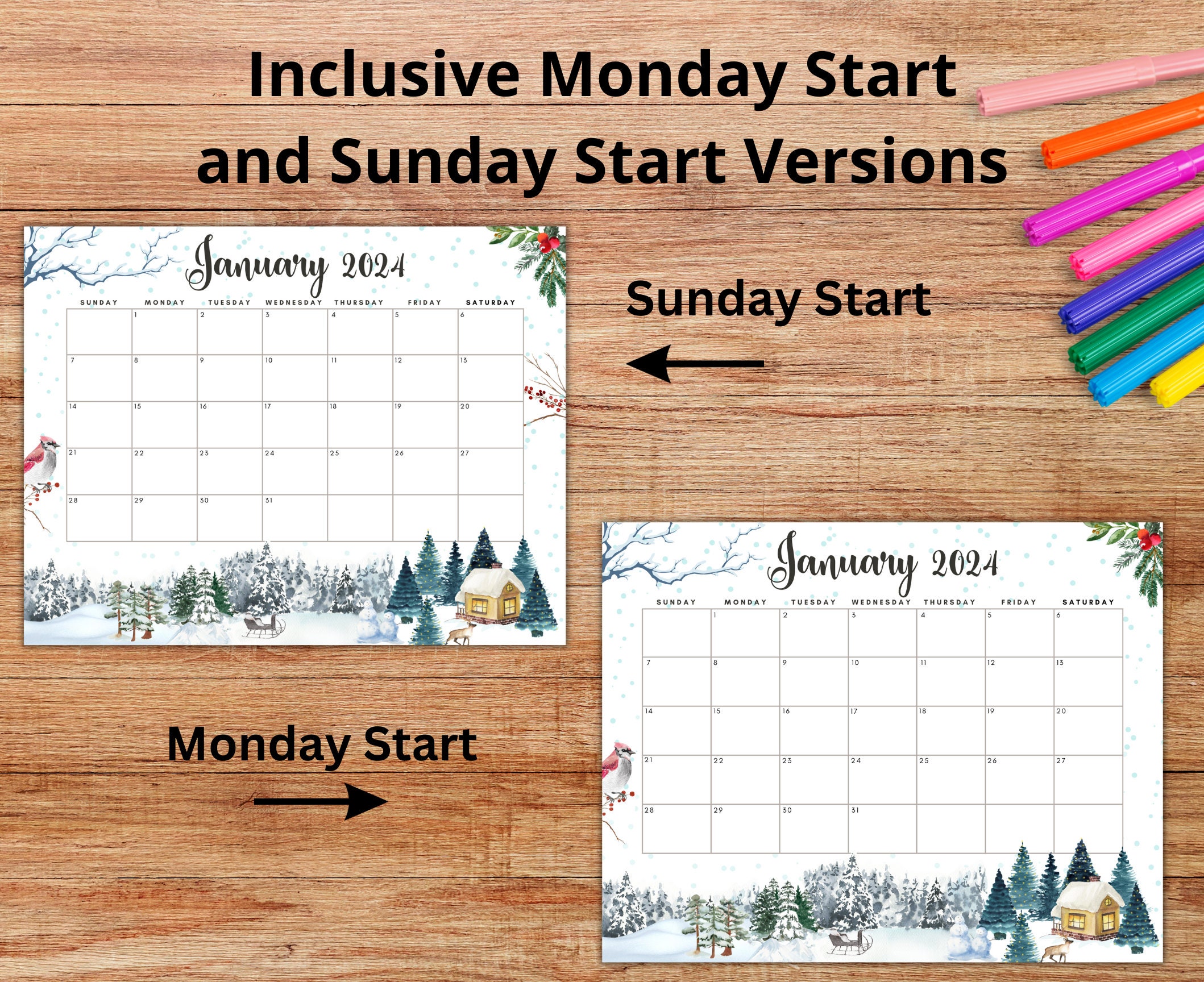 EDITABLE Calendar 2024 Bundle Pack January to December 2024 Whole Year ...