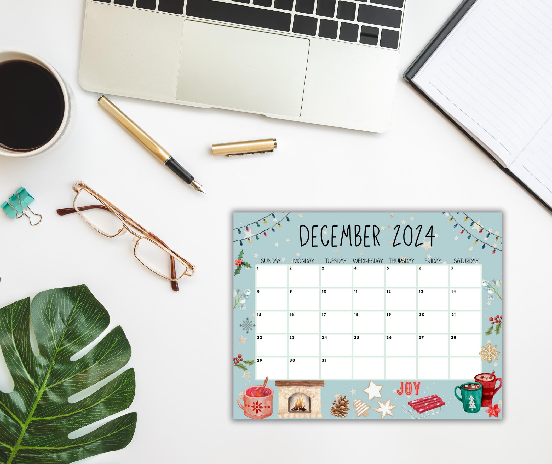 EDITABLE December 2024 Calendar, Wall Calendar 2024, Fridge Calendar ...