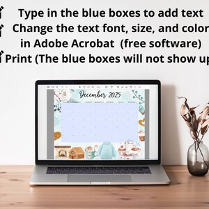 2025 EDITABLE Printable Watercolor Calendar, Printable Fillable Monthly ...