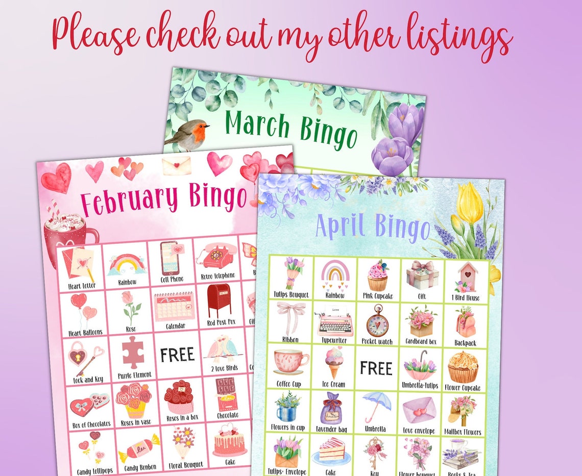 PRINTABLE December Bingo Game With 50 Unique Bingo Cards, Bingo Game ...