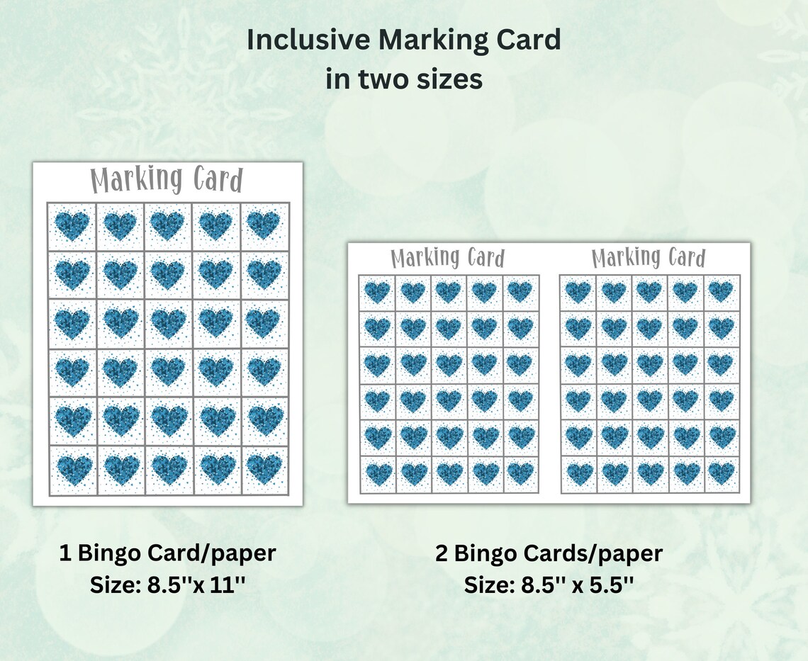 PRINTABLE December Bingo Game With 50 Unique Bingo Cards - Etsy