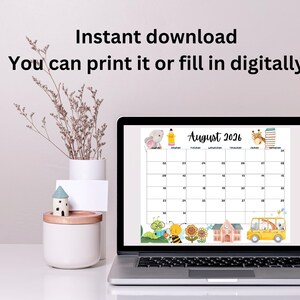EDITABLE Monthly Calendar 2026 Bundle, Cute Whole Year 2026 Calendar ...